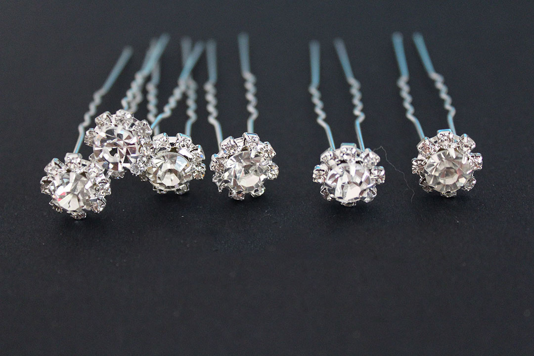 Wedding Jewelry 12 Pcs Classic Round Hair Pins Crystal Wedding Bridal ...